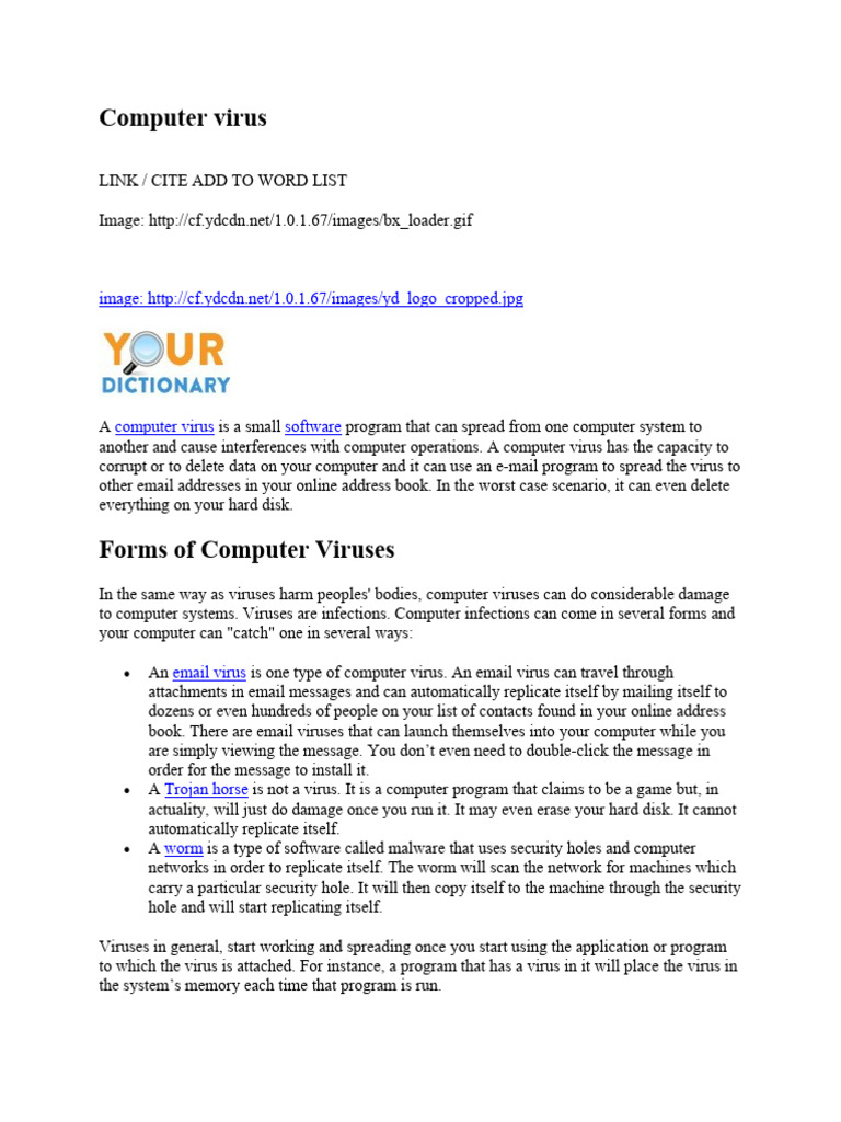 Computer Virus | PDF | Computer Virus | Antivirus Software Computer Virus | PDF | Computer Virus | Antivirus Software