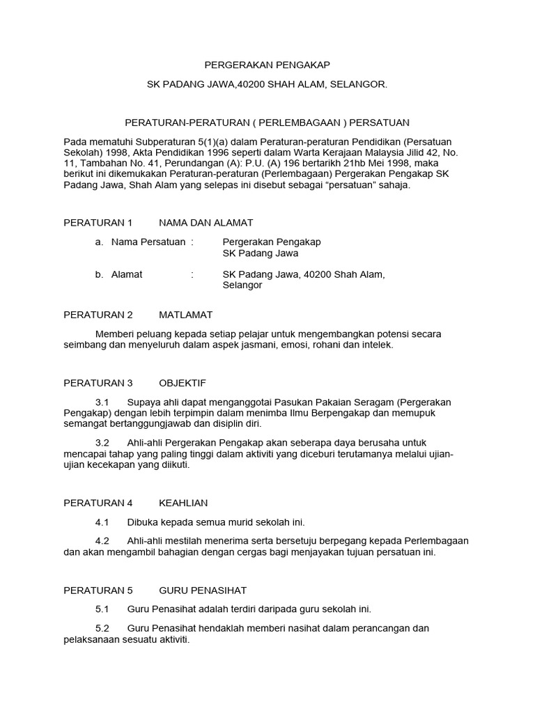 Contoh Perlembagaan | PDF