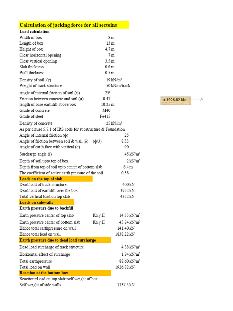 Jacking Force | PDF | Civil Engineering | Applied And Interdisciplinary Physics