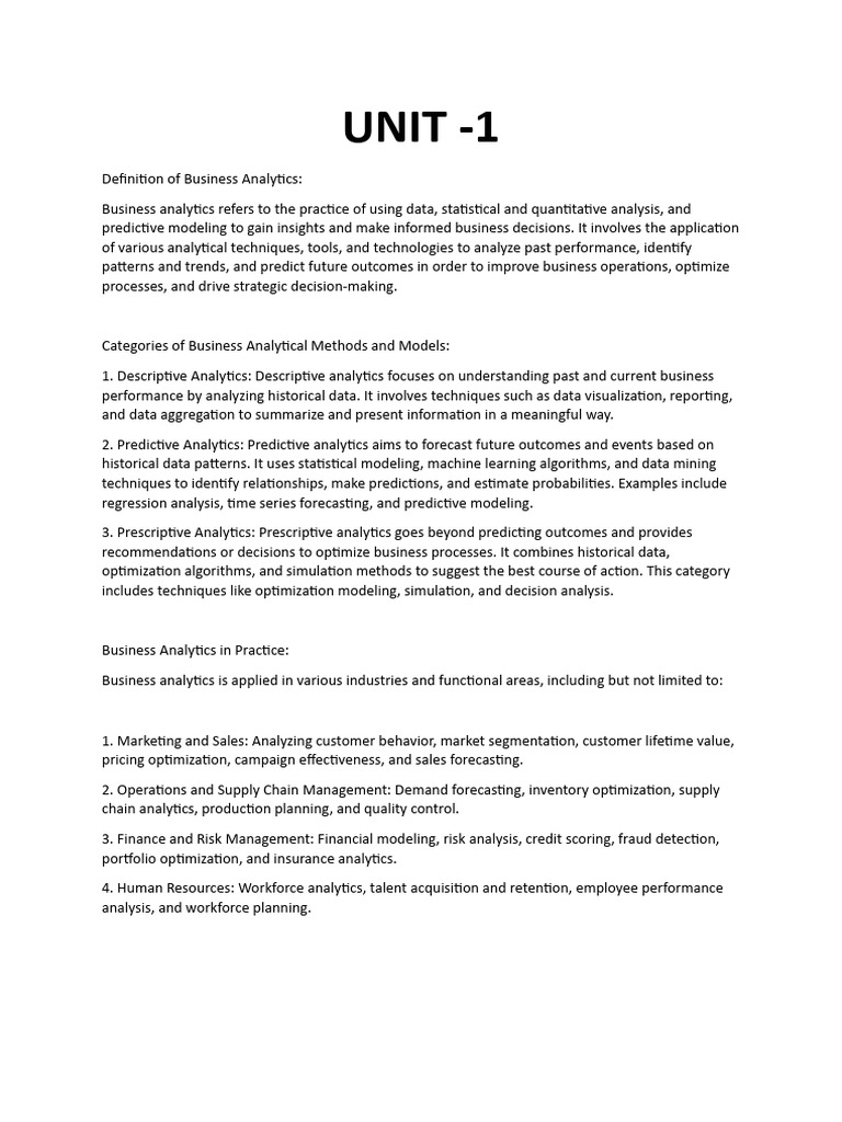 Business Analytics | PDF