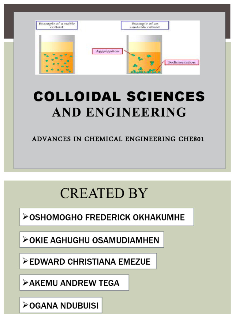 Colloidal Sciences and Engineering | Download Free PDF | Colloid | Emulsion