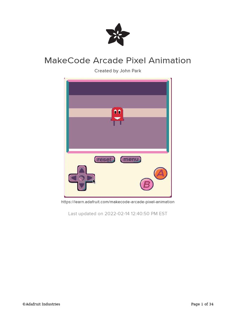 Makecode Arcade Pixel Animation | PDF | Computing