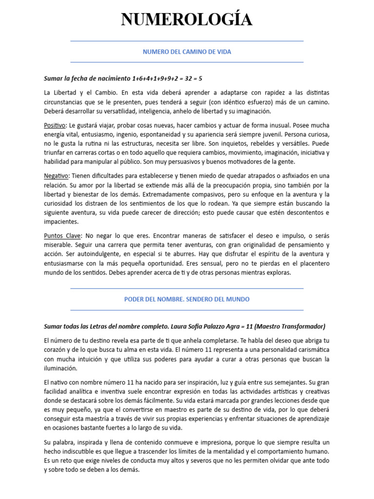 NUMEROLOGÍA | PDF | Aprendizaje | Amor