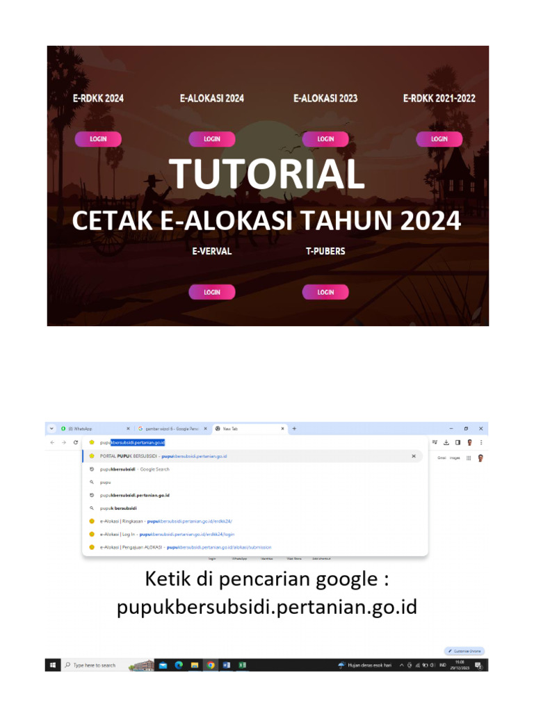 TUTORIAL CETAK E-ALOKASI 2024 | PDF