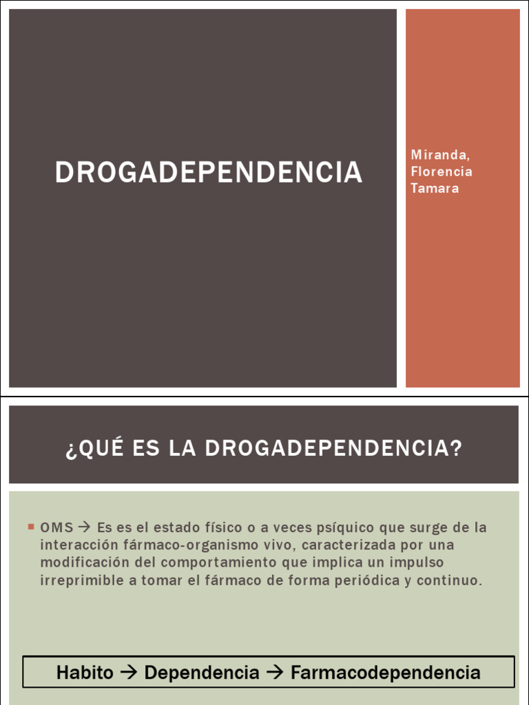 Droga Dependencia | PDF | La dependencia de sustancias | Drogas