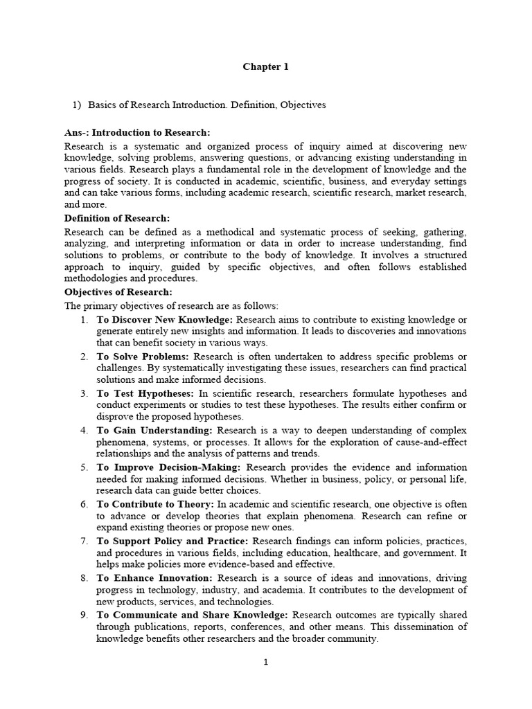 Research Methodology Notes | PDF