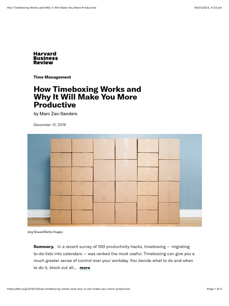 How Timeboxing Works and Why It Will Make You More Productive | PDF ...