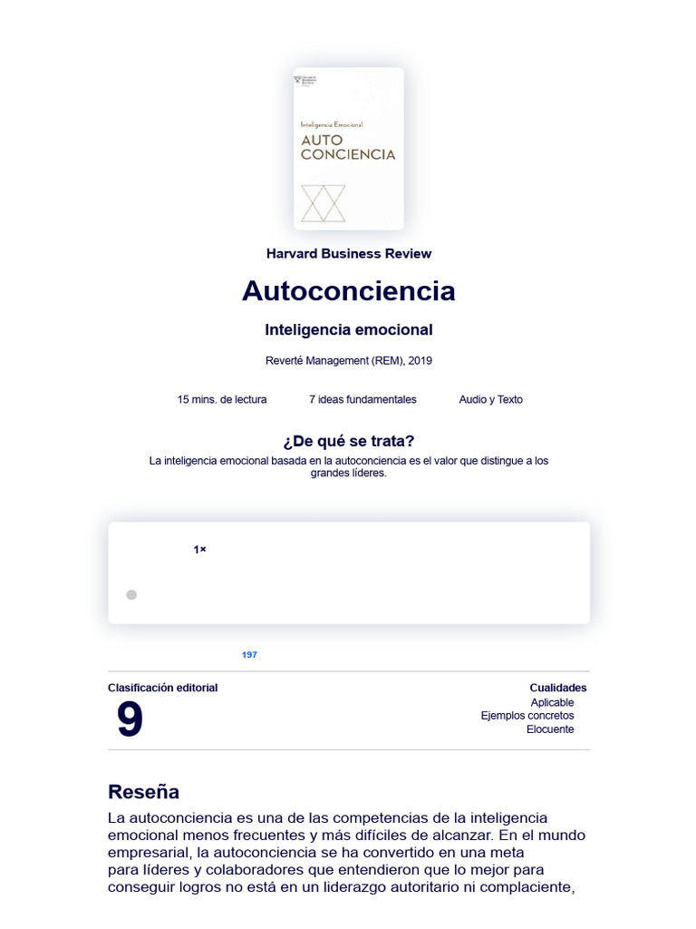 Autoconciencia: Clave en Liderazgo Empresarial | PDF | Inteligencia ...