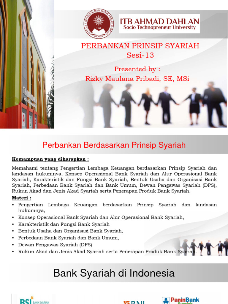 Materi Sesi 13 Perbankan Berdasarkan Prinsip Syariah | PDF