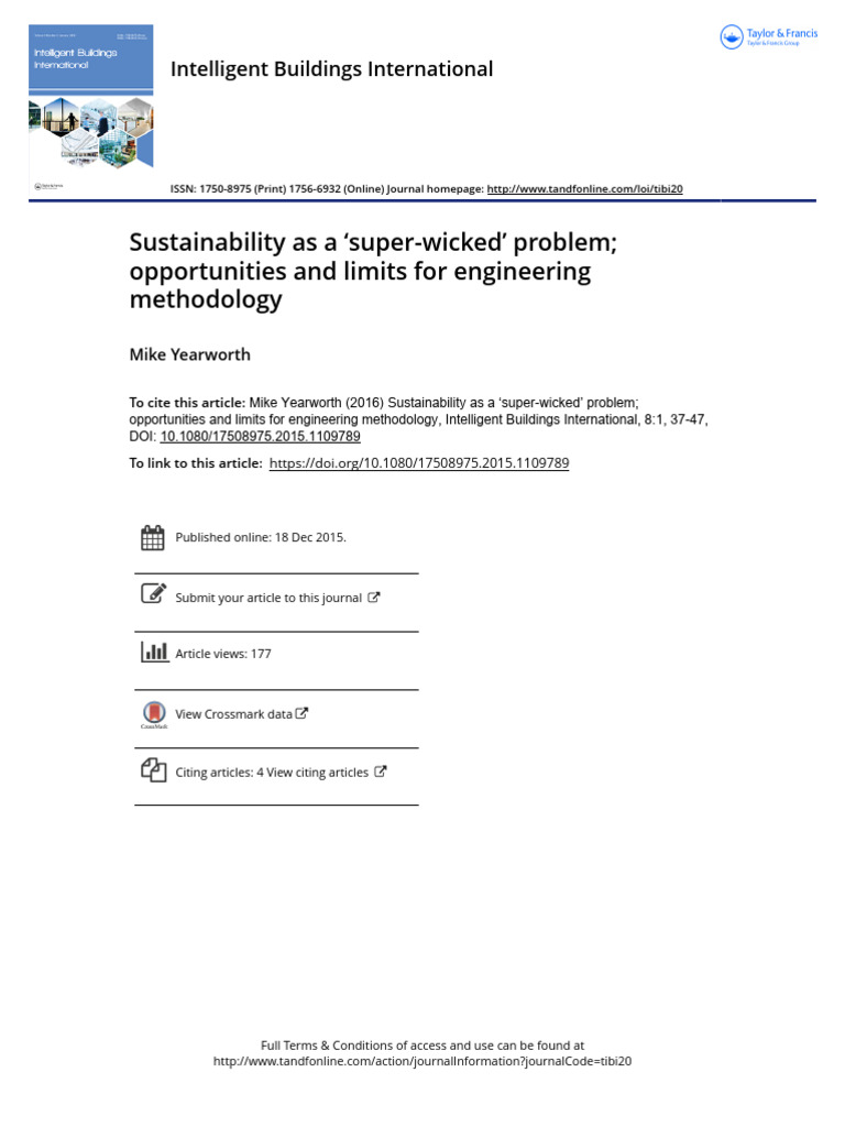 Sustainability as a super-wicked problem | PDF | Methodology | Creativity