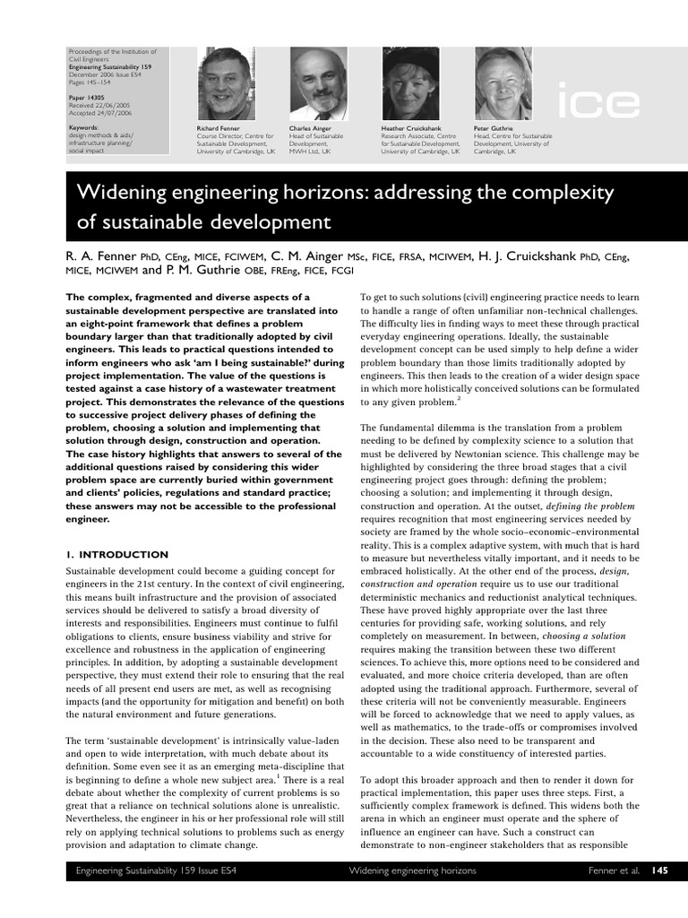 Fenner Et Al, Widening Engineering Horizons (2006) | PDF ...