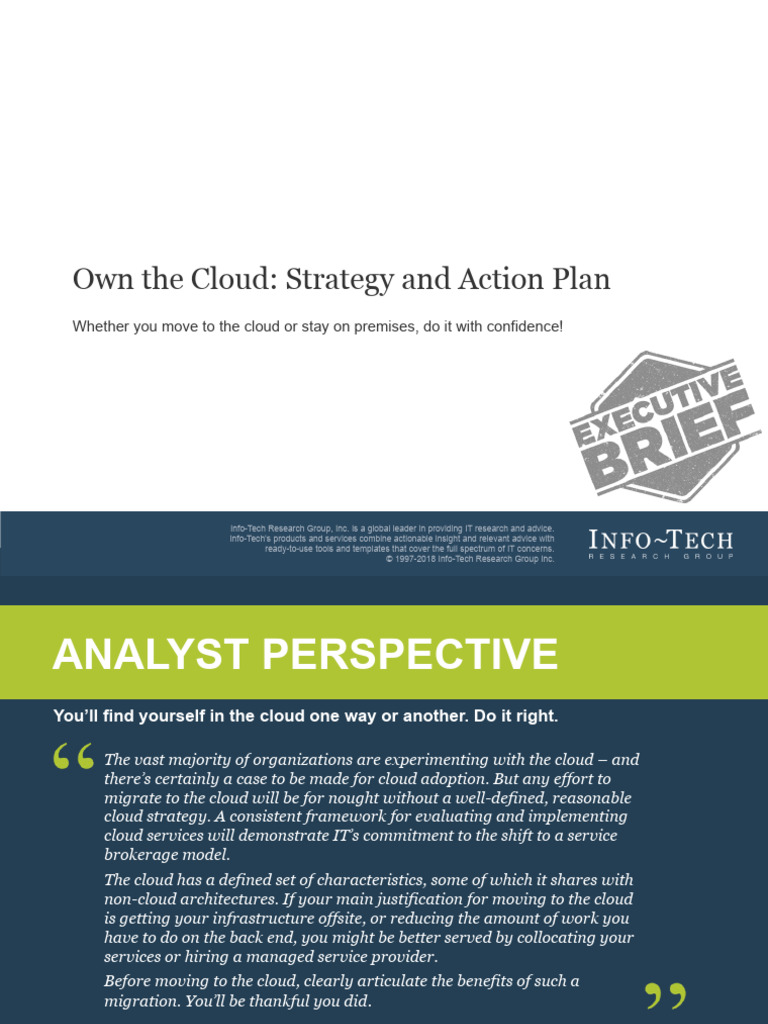 Own The Cloud Strategy and Action Plan Executive Brief | PDF | Cloud Computing | Software As A ...