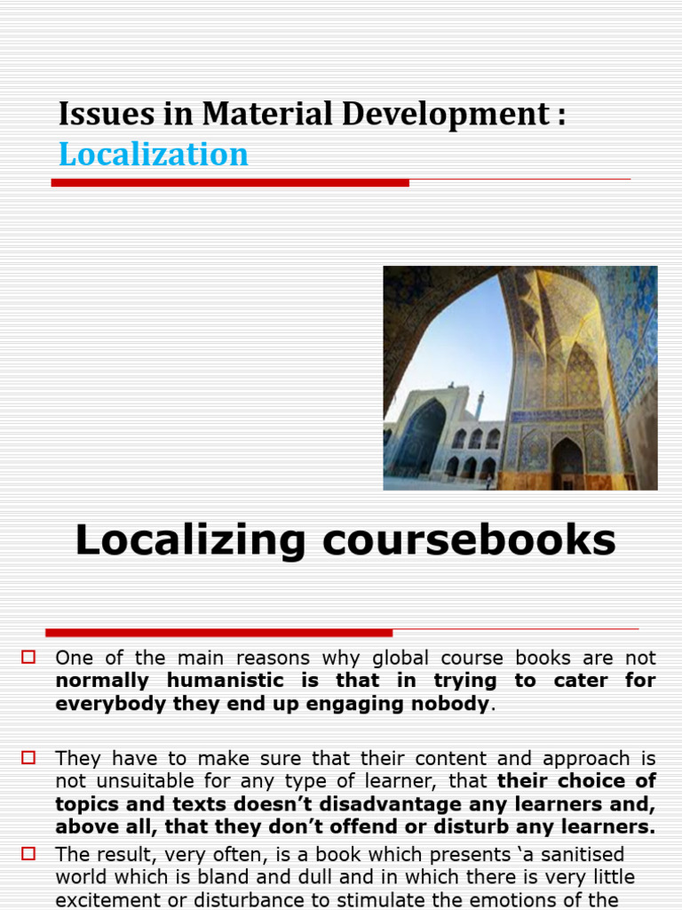 Issues in Material Development:: Localization | PDF