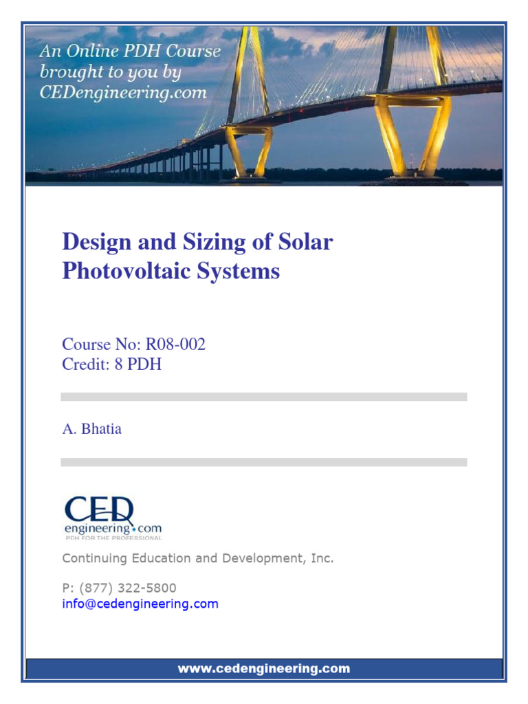 Design and Sizing of PV Systems | PDF | Photovoltaic System | Photovoltaics