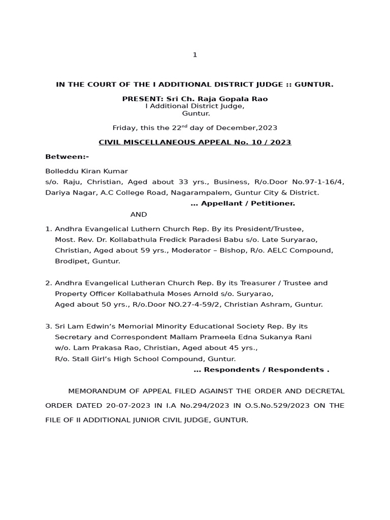 Civil Appeal on Lease Dispute Judgment | PDF | Injunction | Appeal