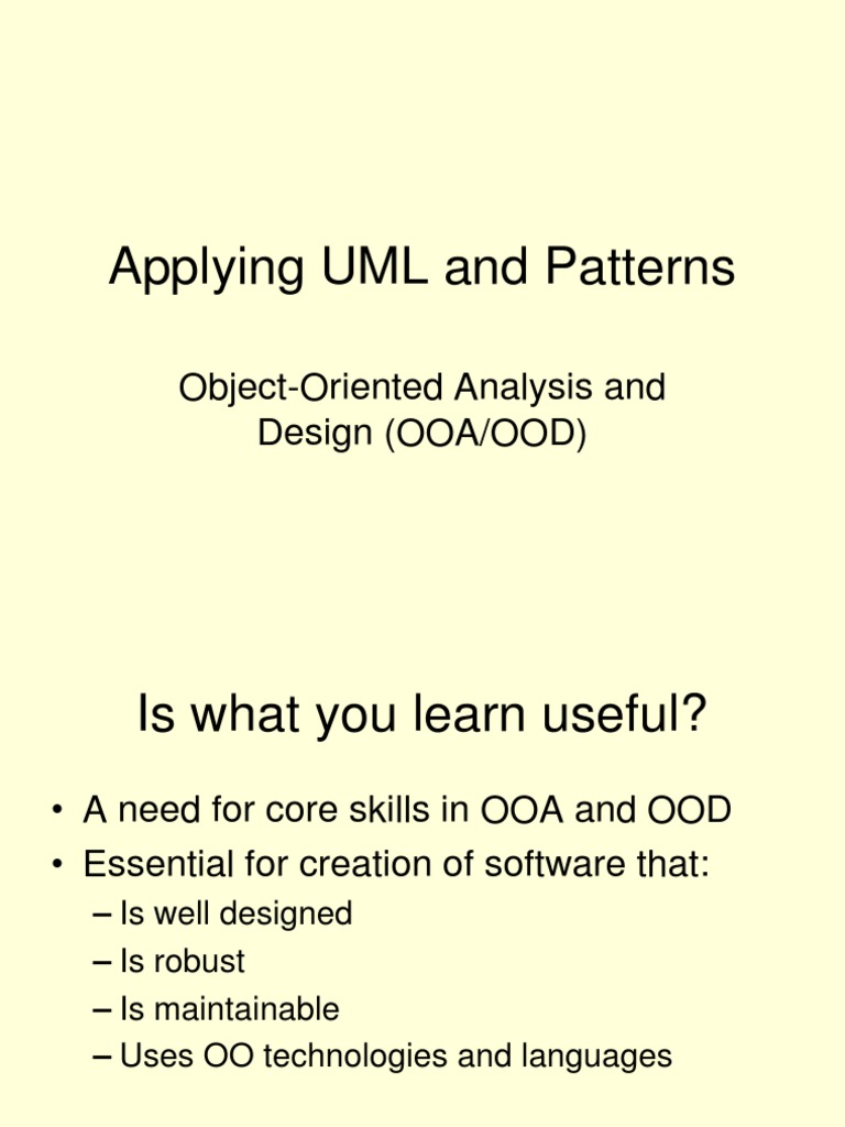 Applying UML and Patterns: Object-Oriented Analysis and Design (OOA/OOD) | PDF | Object Oriented ...