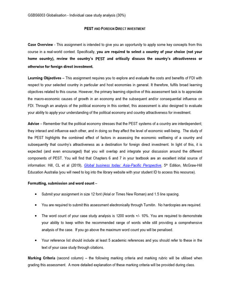 GSBS6003 Globalisation - Case Study Analysis Assesment 1 (Updated 15.5. ...