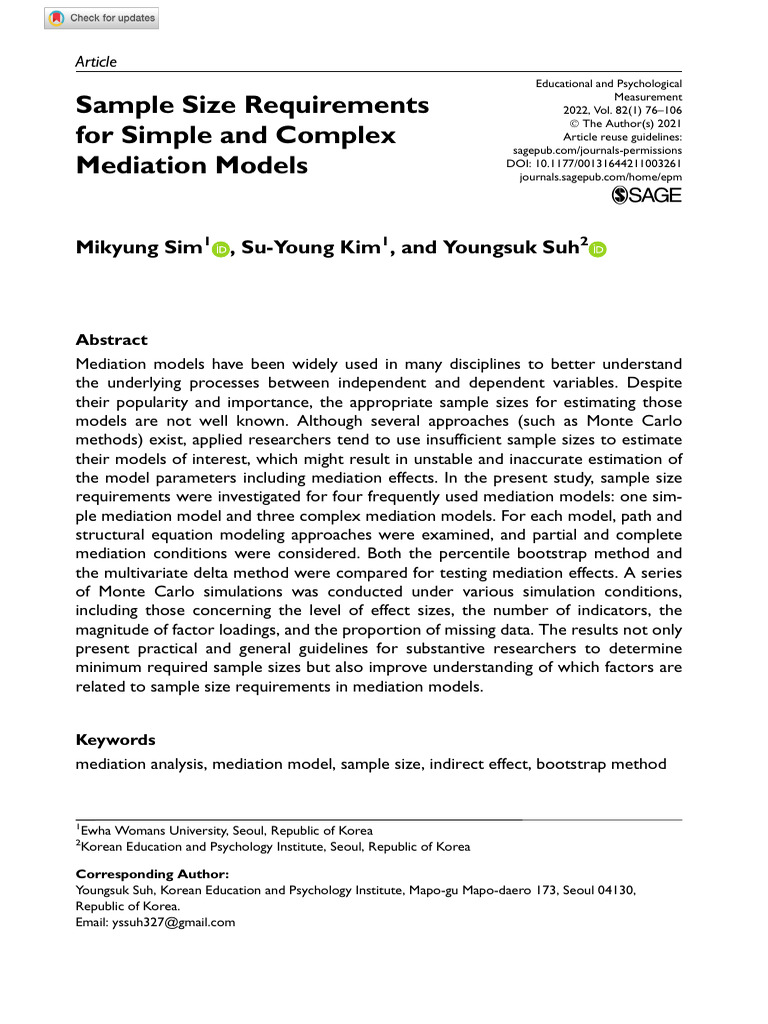 sim-et-al-2021-sample-size-requirements-for-simple-and-complex-mediation-models | PDF ...