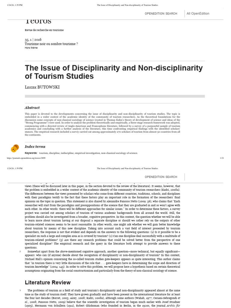 Butowski, L. (2018) - The Issue of Disciplinarity and Non ...
