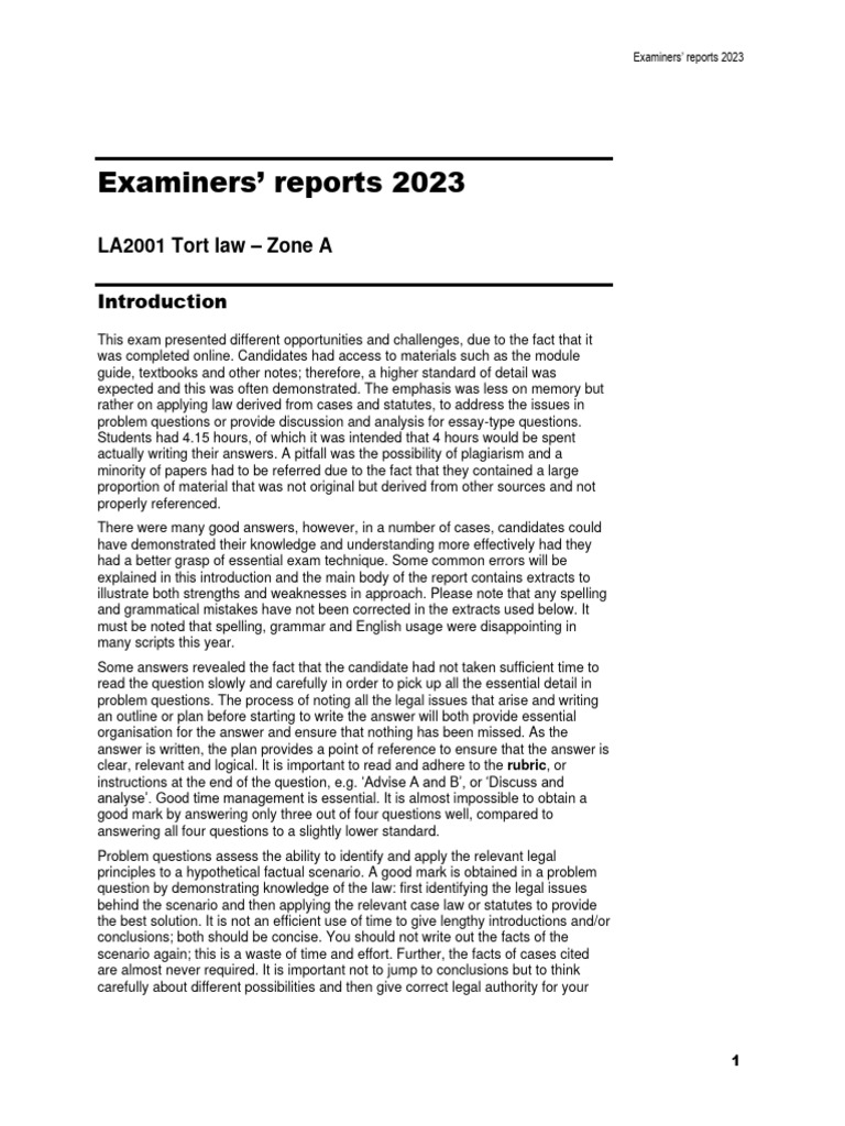 Tort Report 2023 A | PDF