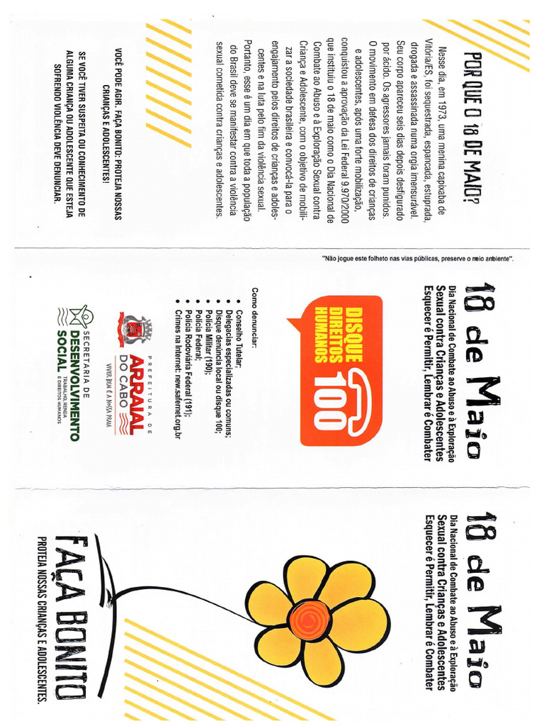 Maio Laranja - Panfleto. | PDF