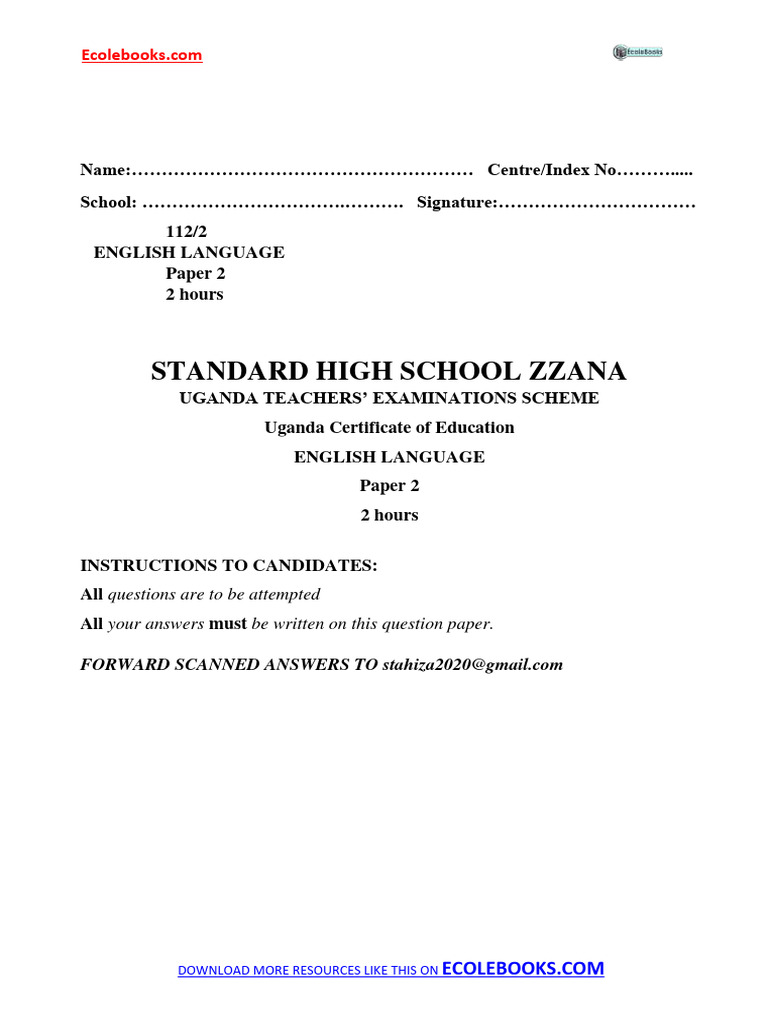 s.4 English Paper 2 Revision & Past Papers | PDF | Alcoholism | Brain