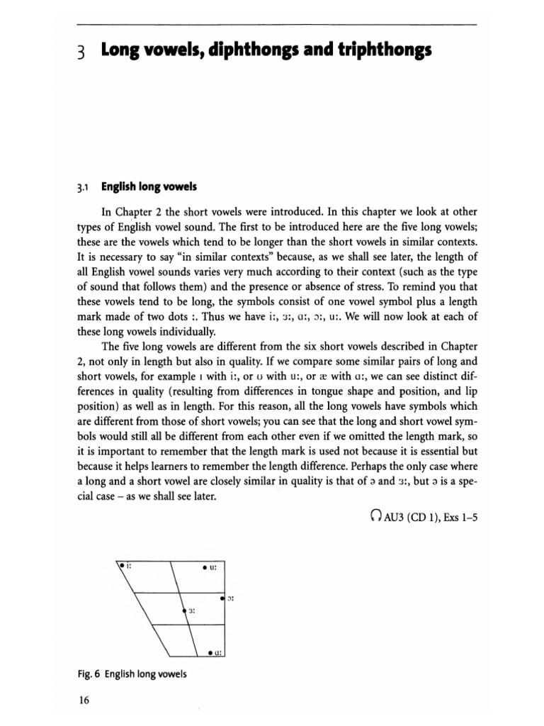 Long Vowels, Dipthongs, Tripthongs | PDF | Vowel | Larynx