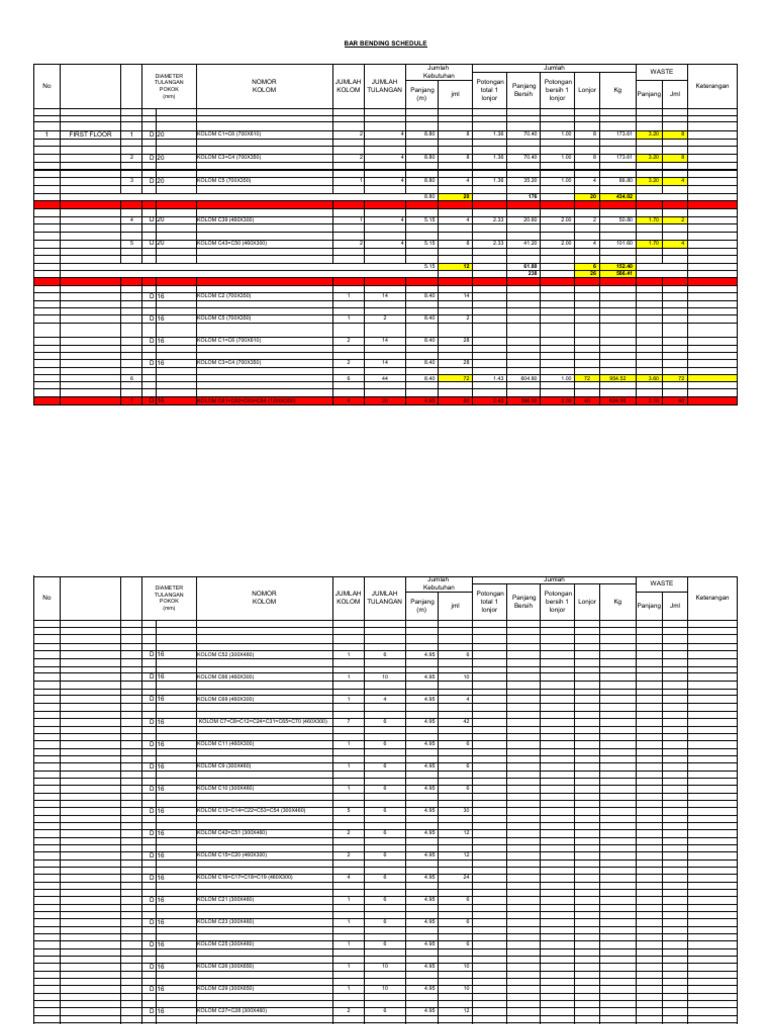 Column Ground Floor Baru - 114241 | PDF