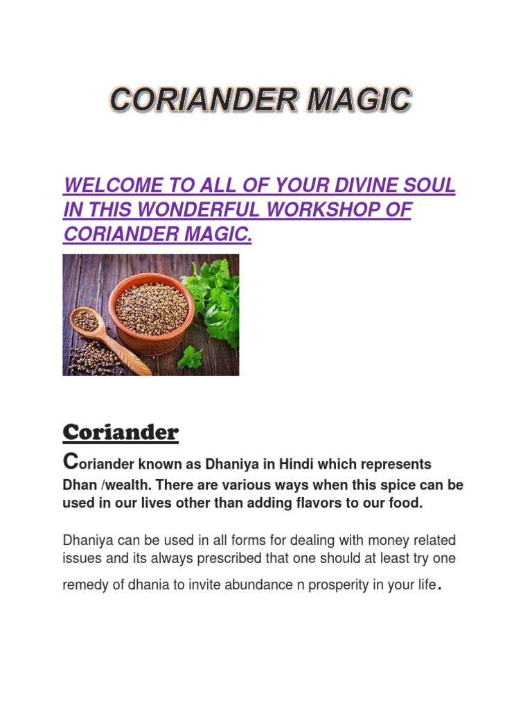 3 .Coriander Magick | PDF | Self-Improvement