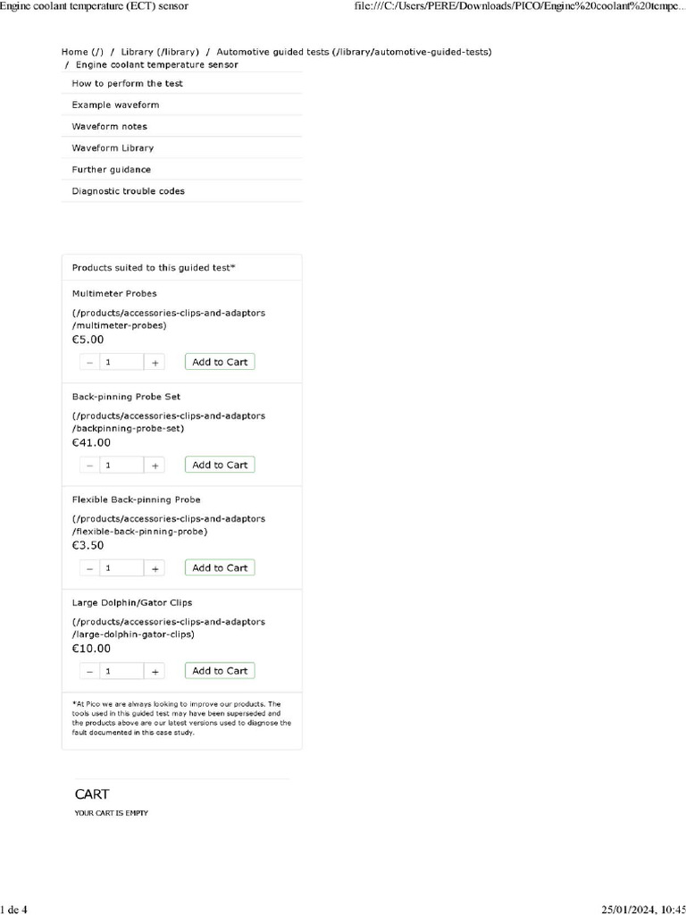 ECT Sensor Testing Guide | PDF