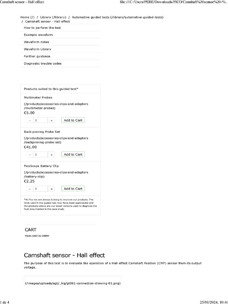 Camshaft sensor - Hall effect | PDF