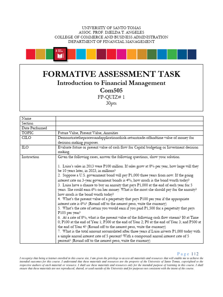 AT4-FTA-1M1-Time Value of Money | PDF | Present Value | Interest