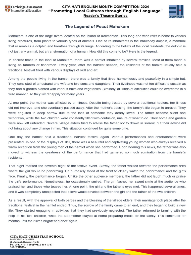 The Legend of Pesut Mahakam | PDF