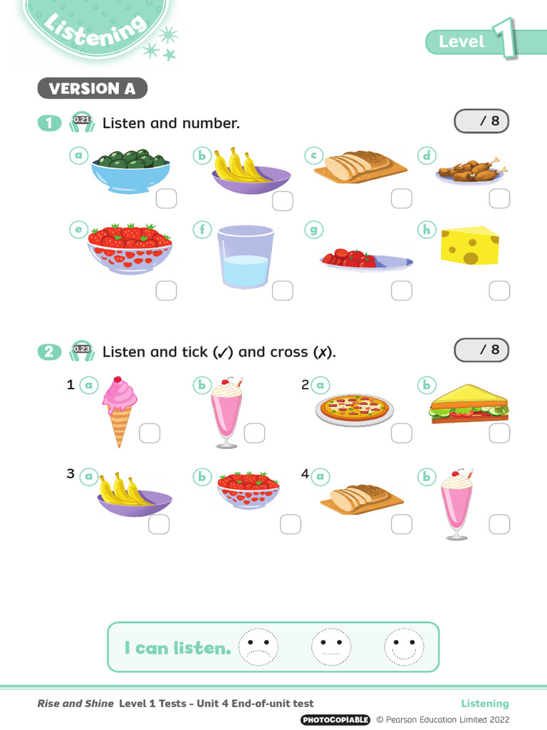 M04 RS TEST L1 BrE 16024 Version A | PDF | Foods