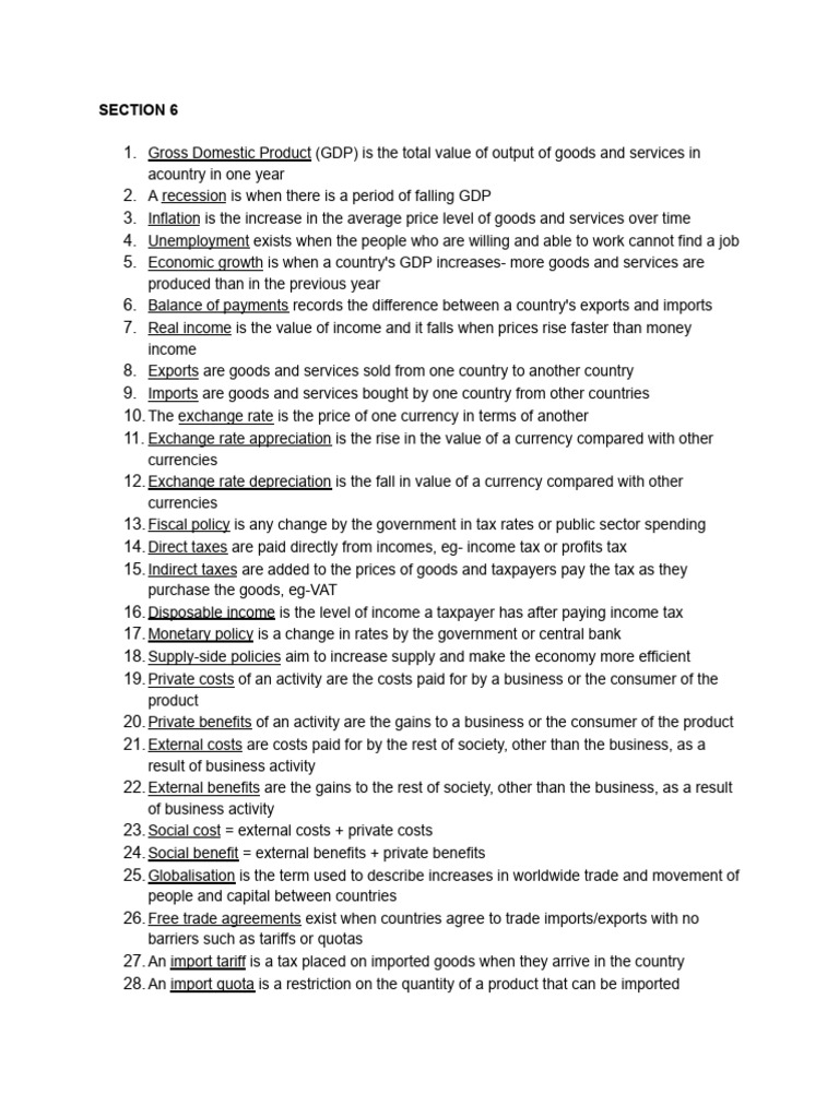 Business Section 6 Key Terms (Igcse) | PDF
