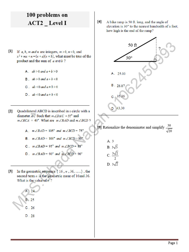 Act2 100 Ques Rev Sheet | PDF