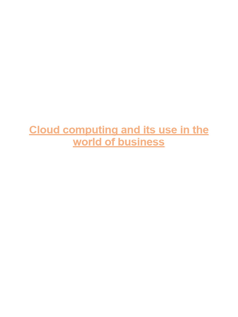 Cloud Computing | PDF | Cloud Computing | Software As A Service
