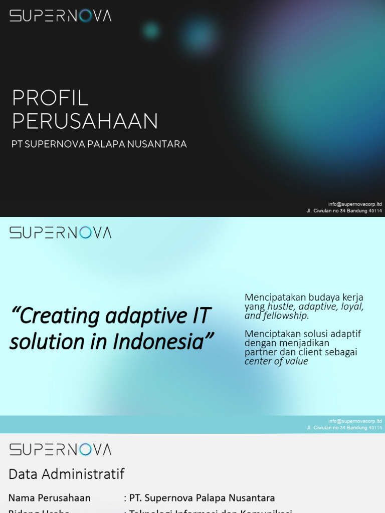 PT Supernova Palapa Nusantara - Company Profile 2023 | PDF