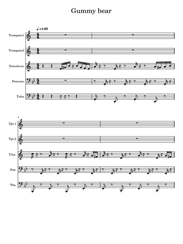 Gummy Bear Instrument List | PDF | Brass Instruments | Aerophones