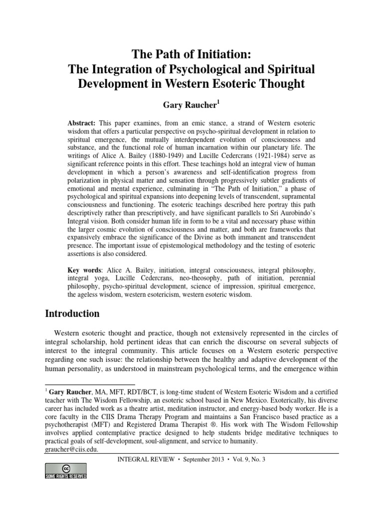 Vol 9 No 3 Raucher The Path of Initiation | PDF | Western Esotericism ...