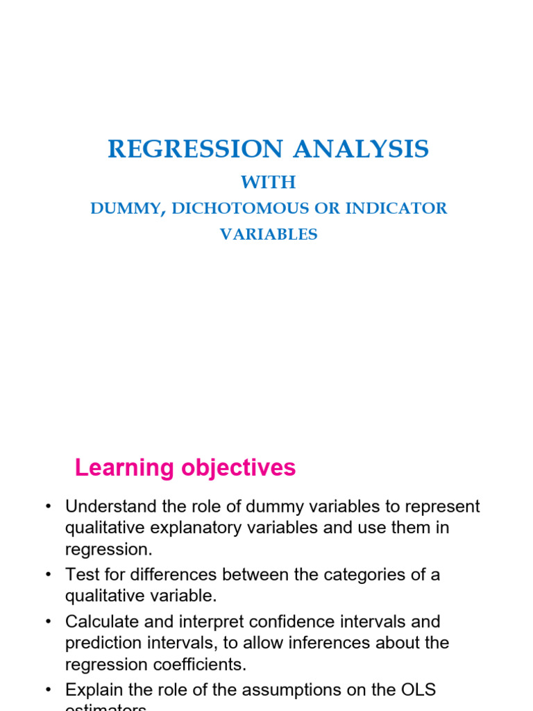 Dummy Variable Regression | PDF