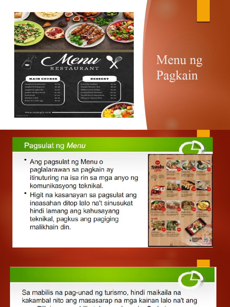 Dokumen - Tips Katangian at Kalikasan NG Menu NG Pagkain | PDF