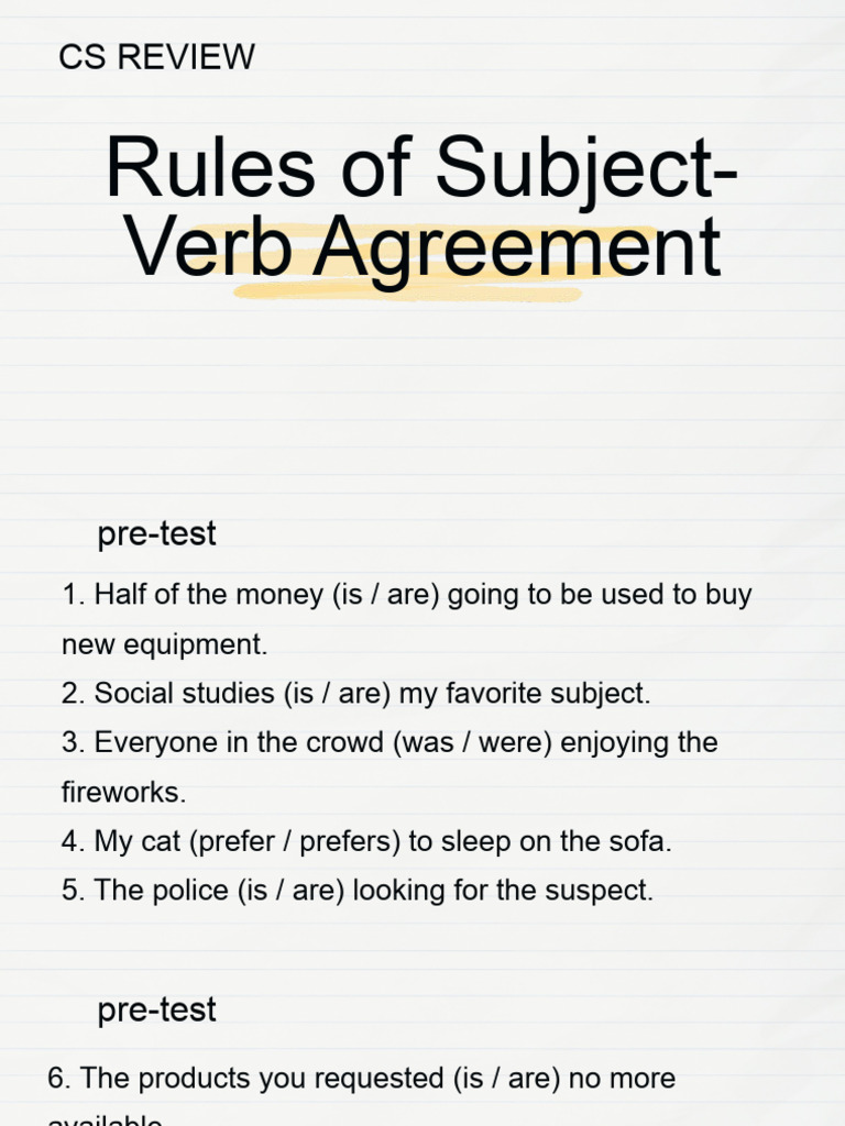 Subject-Verb Agreement Rules Explained | PDF | Grammatical Number | Plural