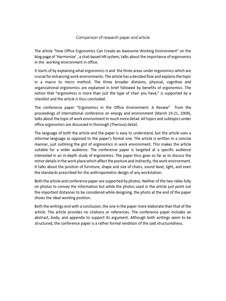 Comparison of Research Paper and Article | PDF | Computers