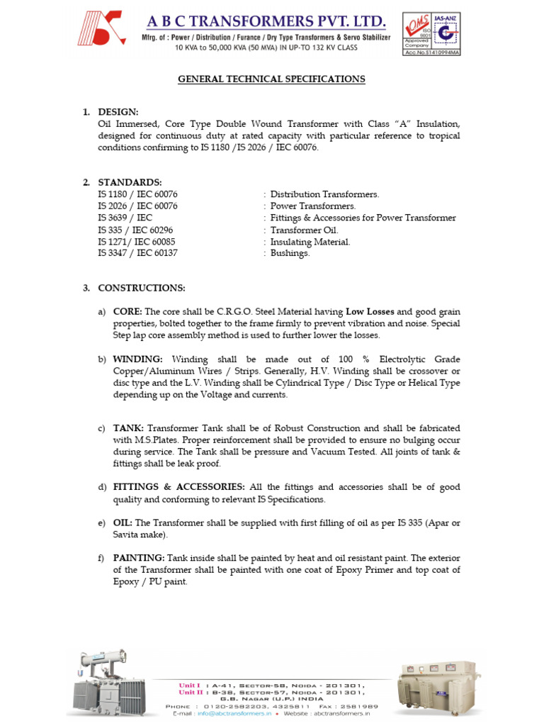 1600KVA GTP & Drawings | Download Free PDF | Transformer | Electrical Components