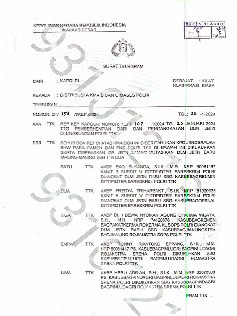 ST 158 I Kep.2024-23012024 | PDF