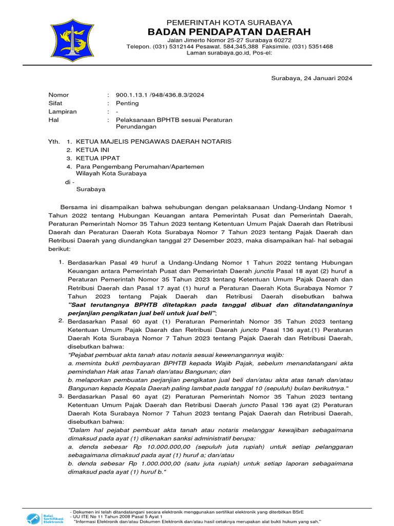 Surat Pelaksanaan Perundangan | PDF