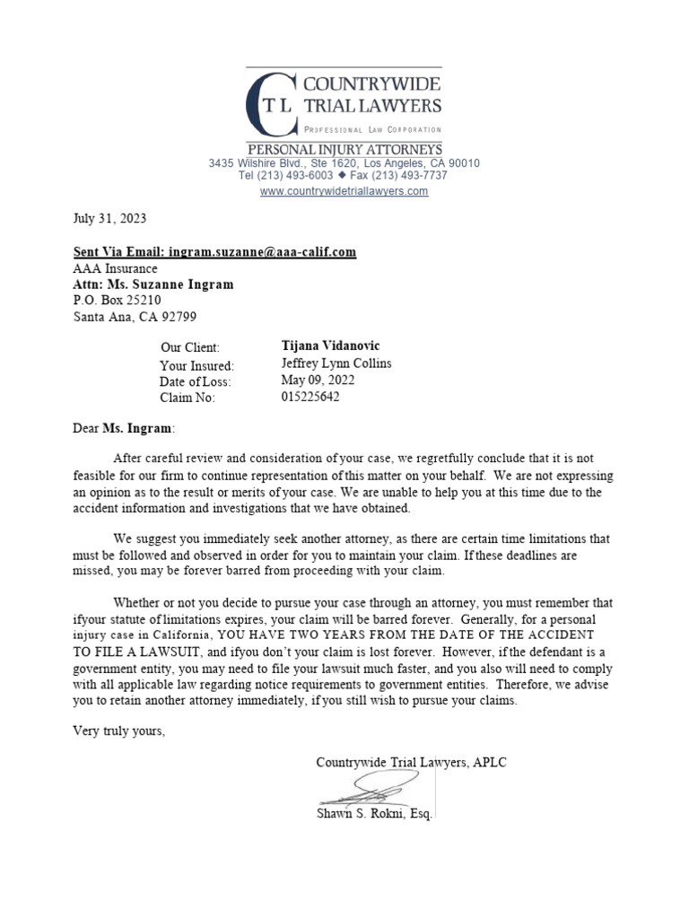 Drop Letter - Insurance Company | PDF