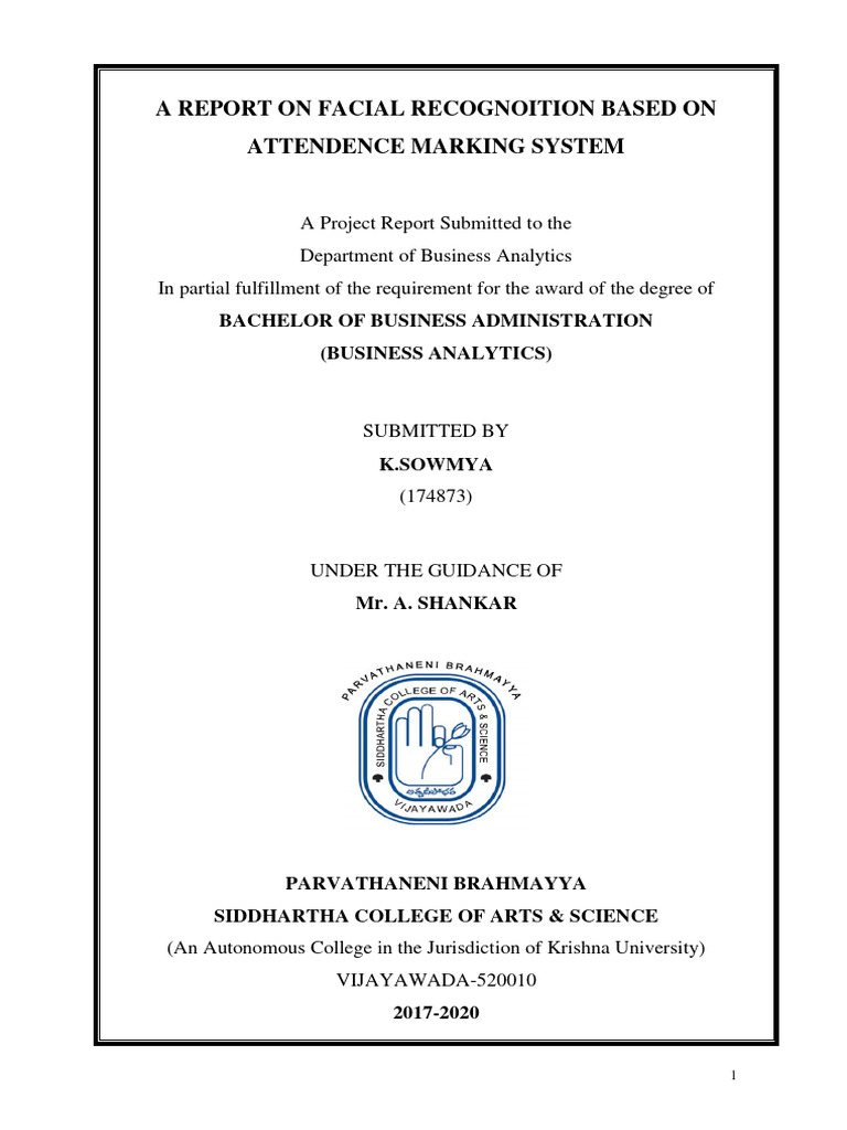 174873-A Report On Facial Recognoition Based On Attendence Marking ...