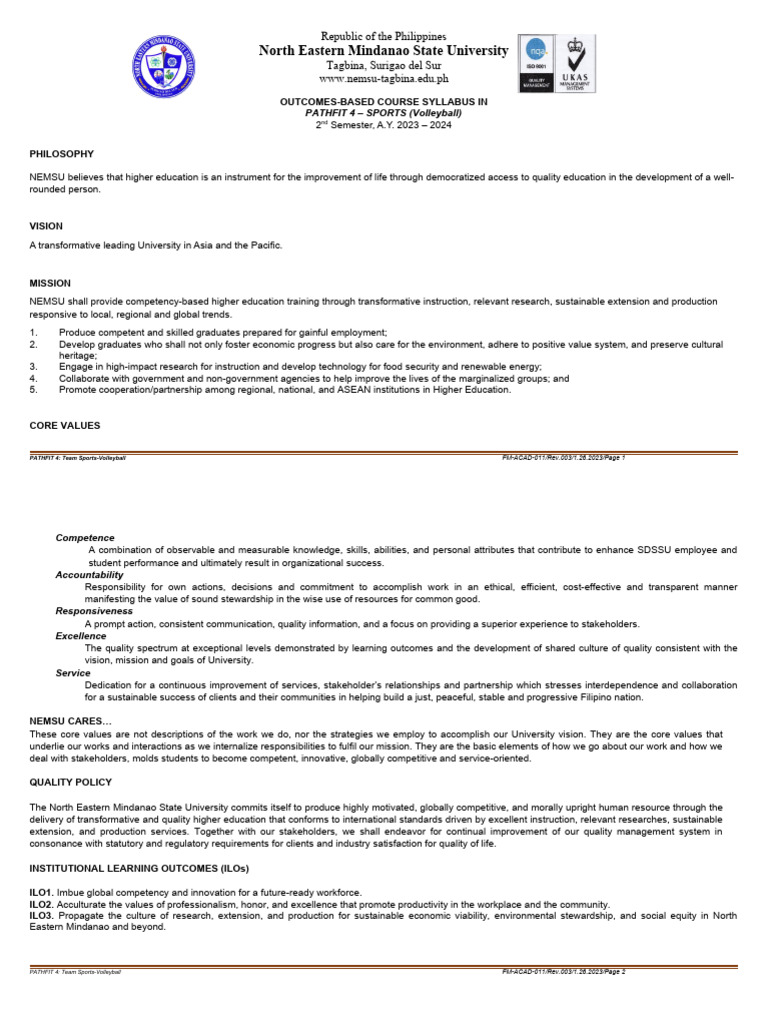 PATHFit-4-volleyball - BEED | PDF | Learning | Educational Assessment